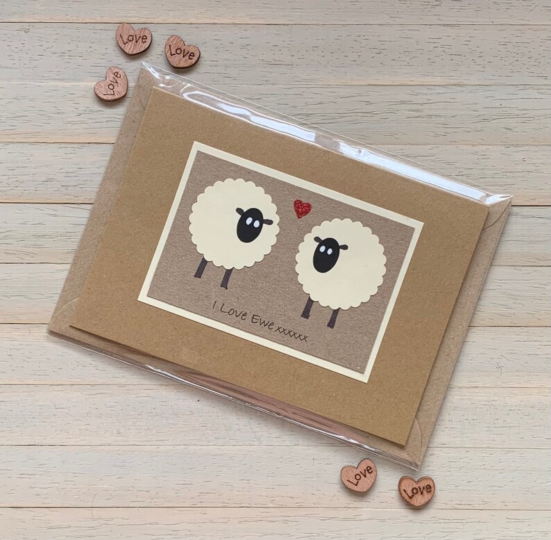 Sheep Ewe Gift Card for Any Occasion. Cute Handmade Card With - Etsy