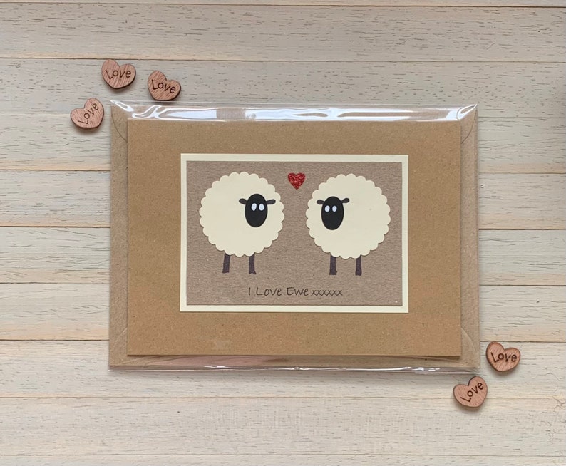 Sheep Ewe Gift Card for Any Occasion. Cute Handmade Card With - Etsy
