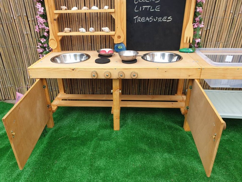 Mud Kitchen With Blackboard and Water/sand Table - Etsy