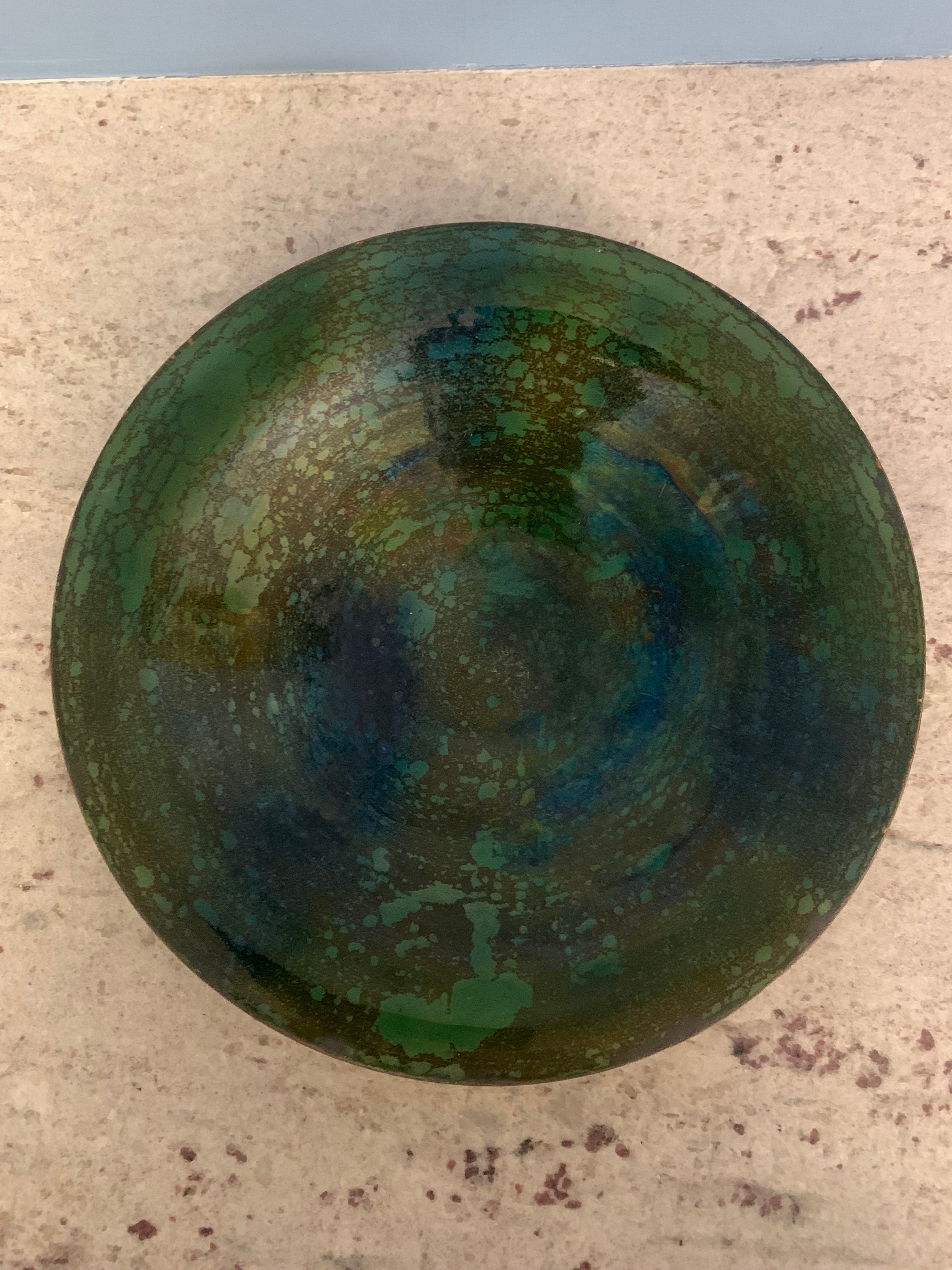 MCM Enamel on Copper Bowl - Etsy