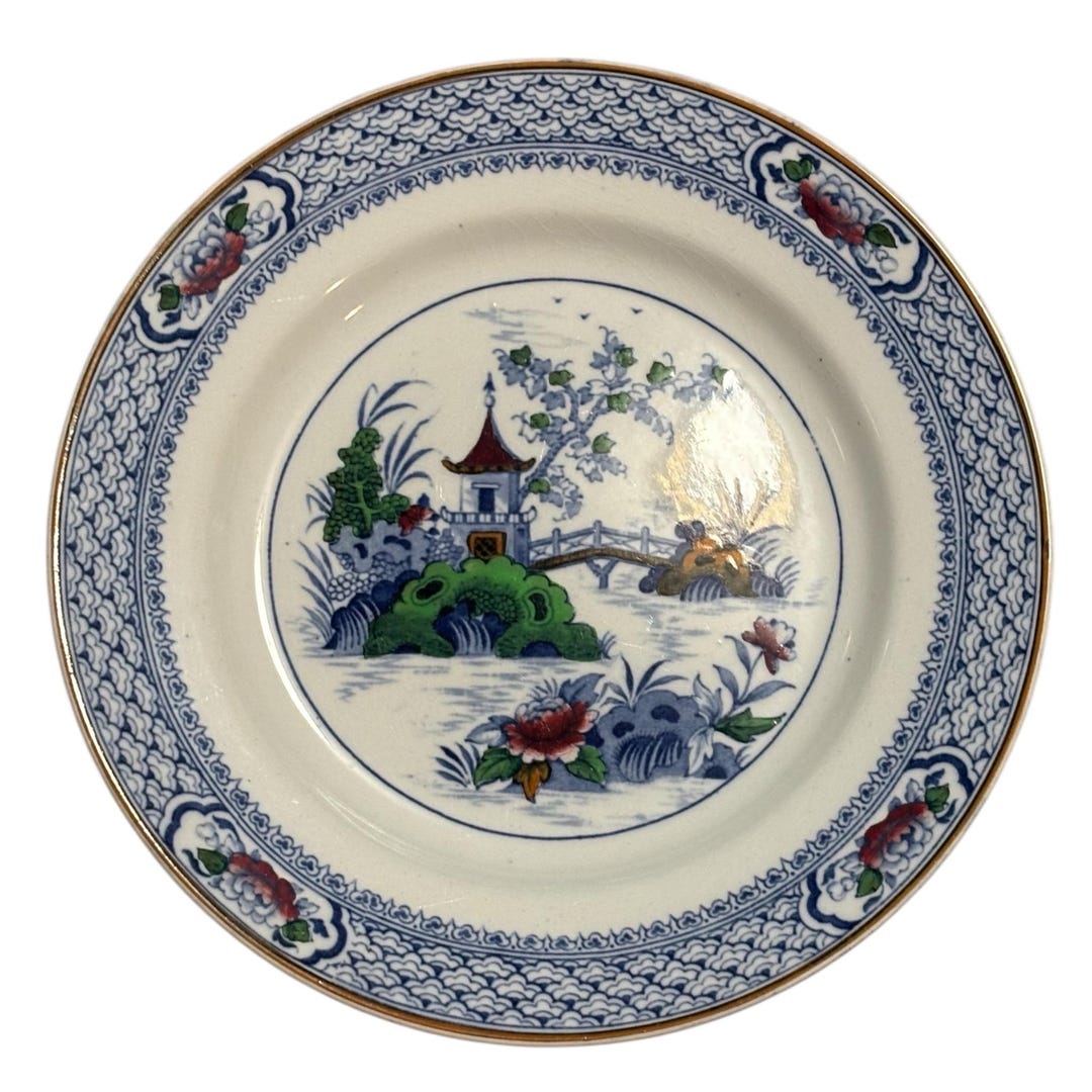 19th Century Pagoda Garden Dinner Plate - Etsy