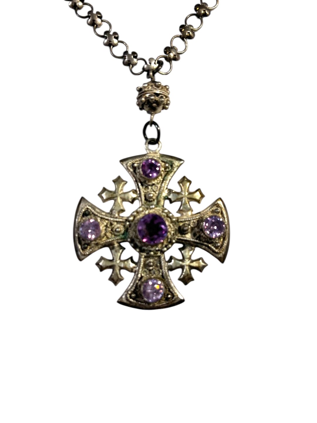 950 Silver Jerusalem Crusader Cross - Etsy