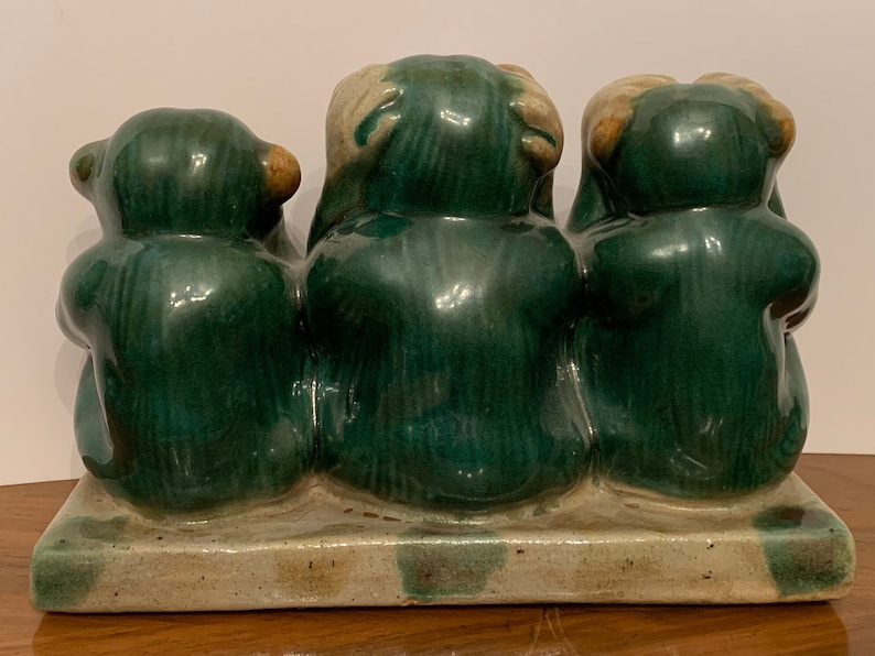Vintage 3 Wise Monkeys Ceramic Figurine - Etsy