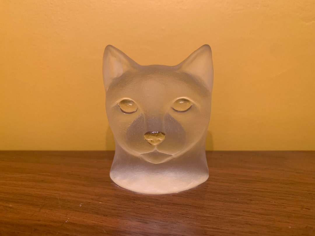 Swedish Crystal Cat Head - Etsy