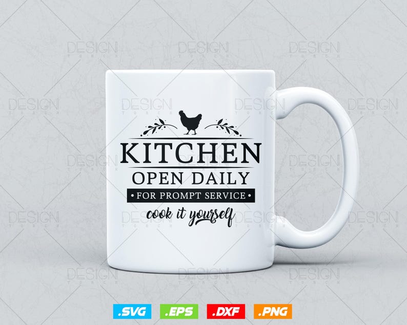 Kitchen Open Daily Svg Png Dxf, Cut File for Cricut, Cutting Files ...
