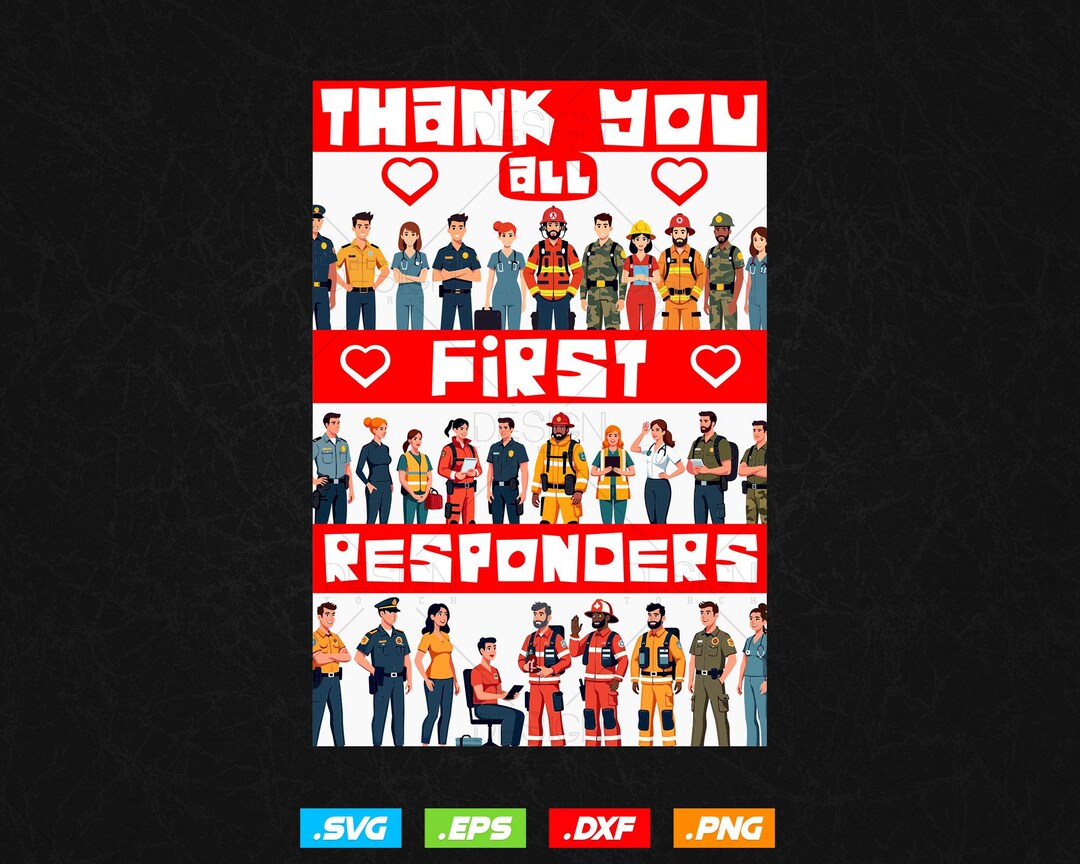 Thank You First Responders Svg Png, Together We Fight Emergency USA ...