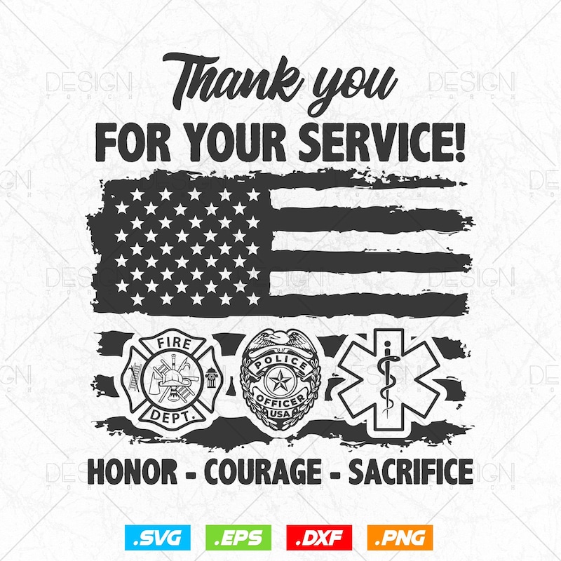 Thank You for Your Service Clipart - Etsy