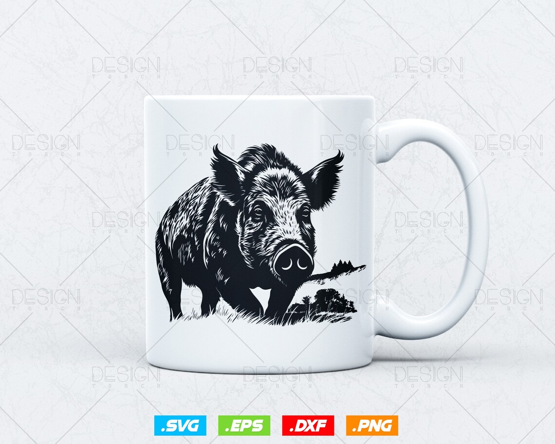 Wild Boar Hunter Pig Hog Hunting Svg Png, Outdoors Wild Boar Pig ...