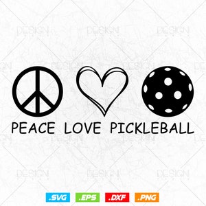 Peace Love Pickleball Svg Files, Retired Player Gifts Paddles ...