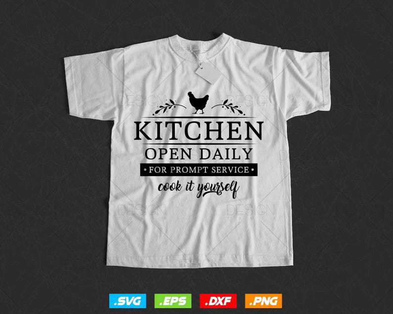 Kitchen Open Daily Svg Png Dxf, Cut File for Cricut, Cutting Files ...