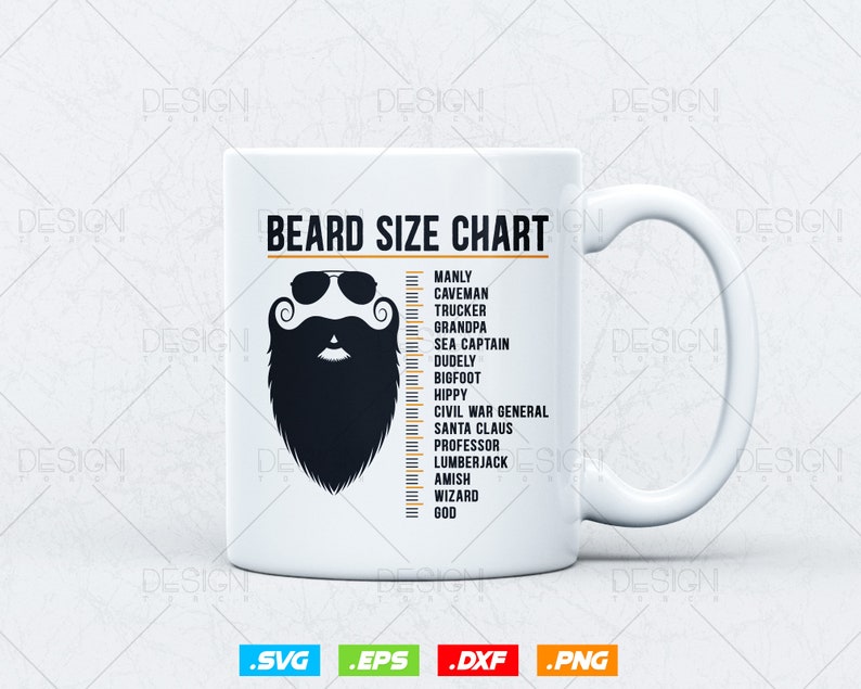 Funny Beard Measurement Chart Svg Png, Beard Length Growth Funny Scale ...