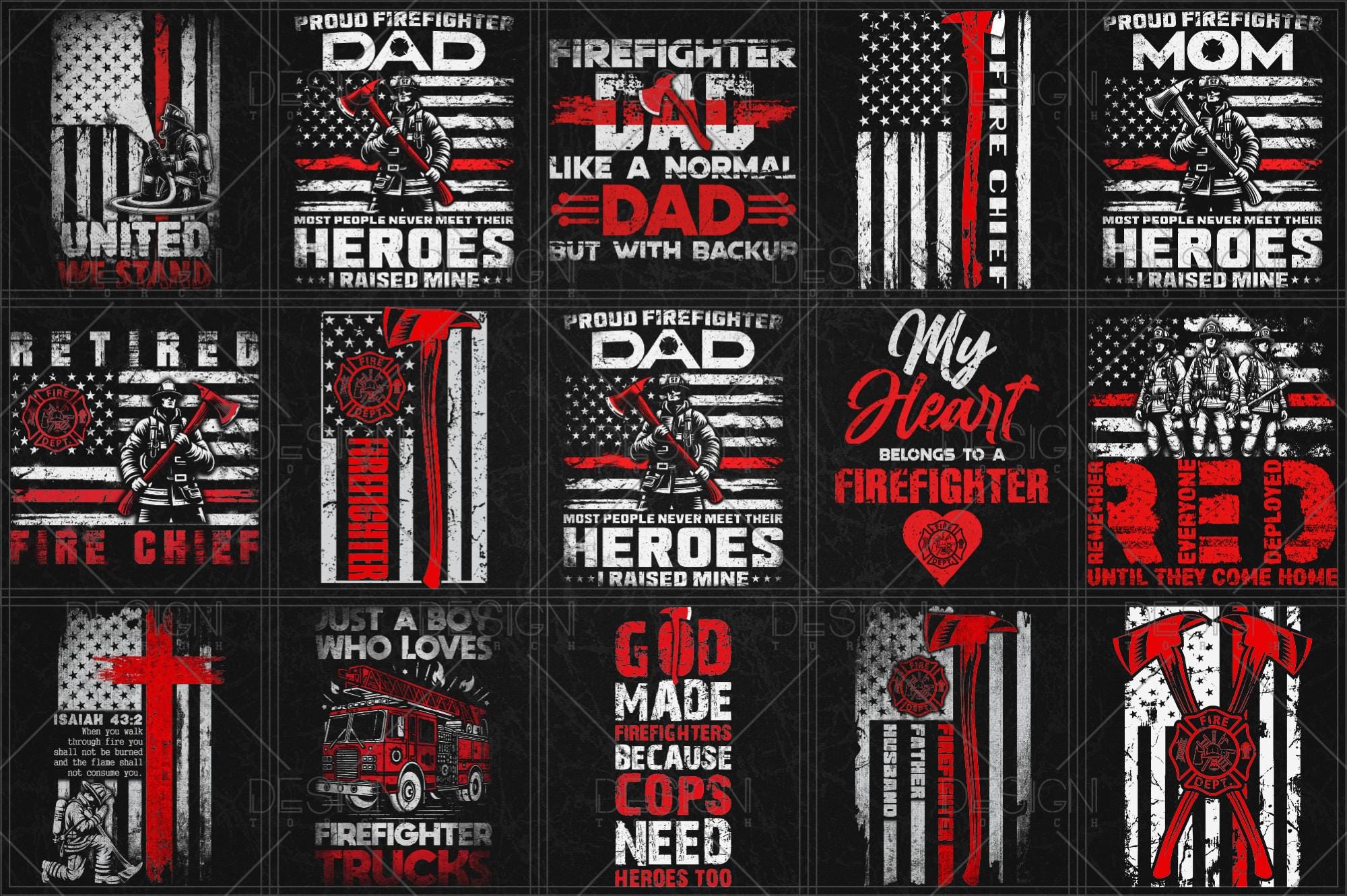 Firefighter PNG Bundle Design, Thin Red Line Firefighter Png ...