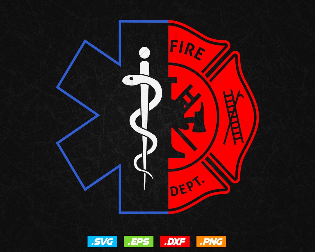 EMT Firefighter Svg Png, First Responder Gift, EMT Star of Life ...
