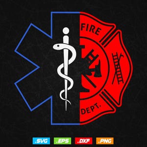 EMT Firefighter Svg Png, First Responder Gift, EMT Star of Life ...