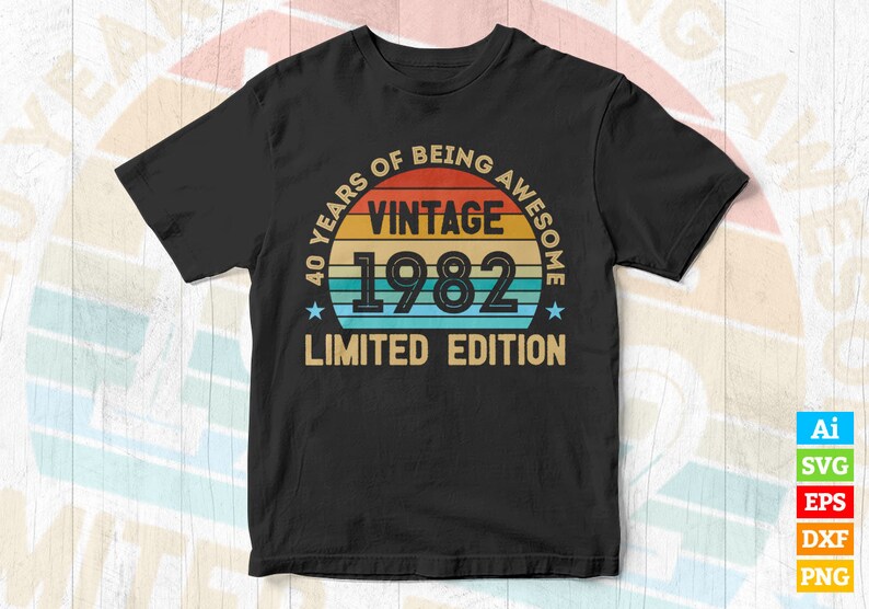 40 Years of Being Awesome Vintage Limited Edition Birthday - Etsy