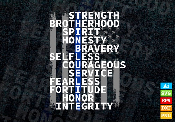 Thin Blue Line USA Flag Law Enforcement Gear Police Editable T - Etsy