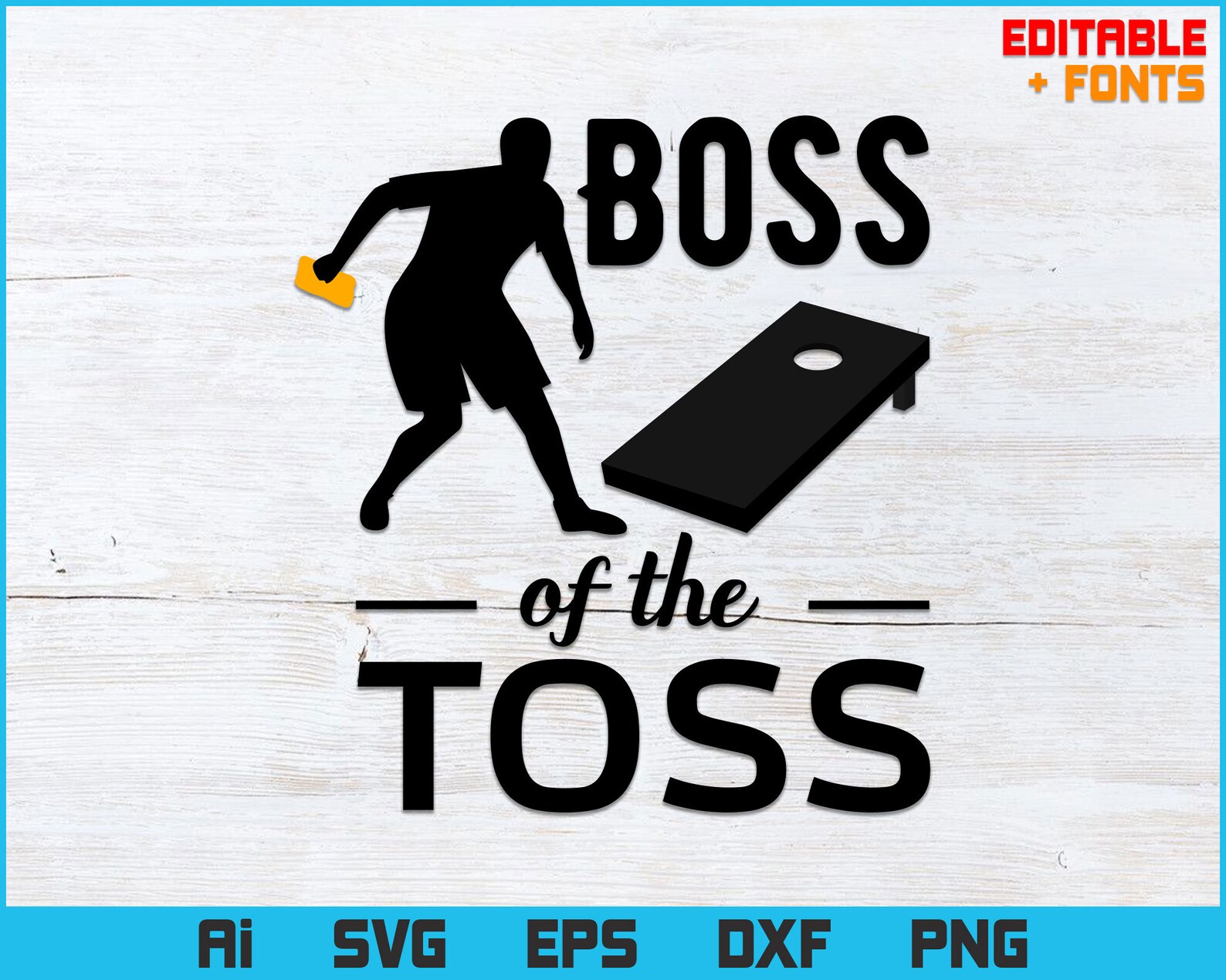 Boss of the Toss Beanbag Player Board and Bags Cornhole - Etsy