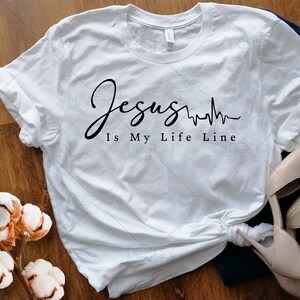 Jesus is My Life Line Svg Png Files, Christian Heartbeat Svg, Faith ...