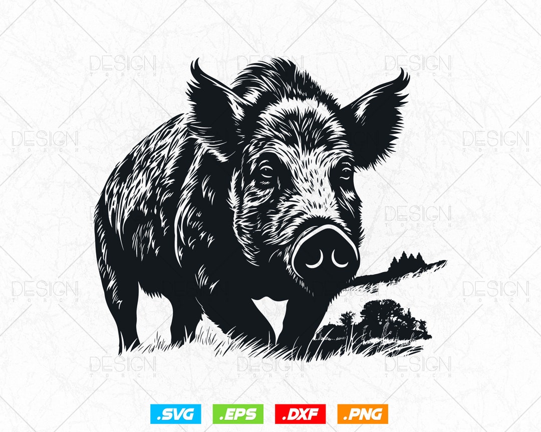 Wild Boar Hunter Pig Hog Hunting Svg Png, Outdoors Wild Boar Pig ...