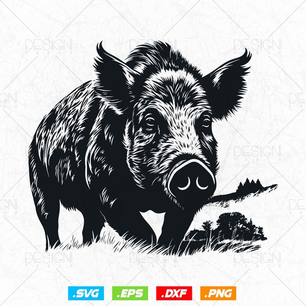 Wild Boar Silhouette - Etsy