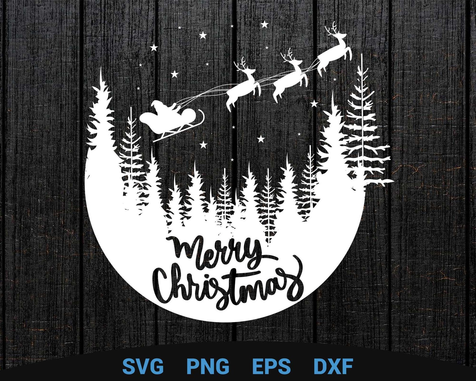 Feliz Navidad svg Flying Santa svg Escena de Navidad svg | Etsy