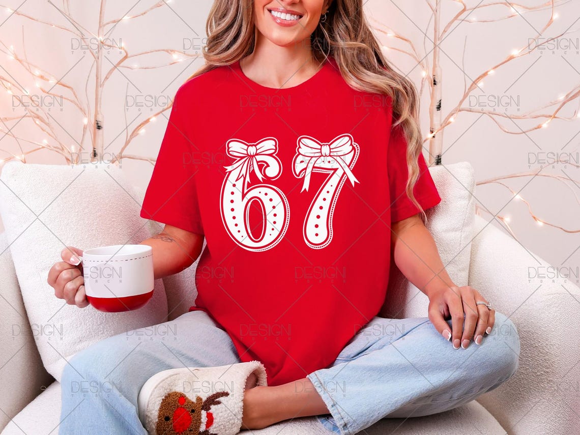 Six Seven Bow Svg, 67 Bows Svg, Funny Meme Design Png, Alpha Slang ...