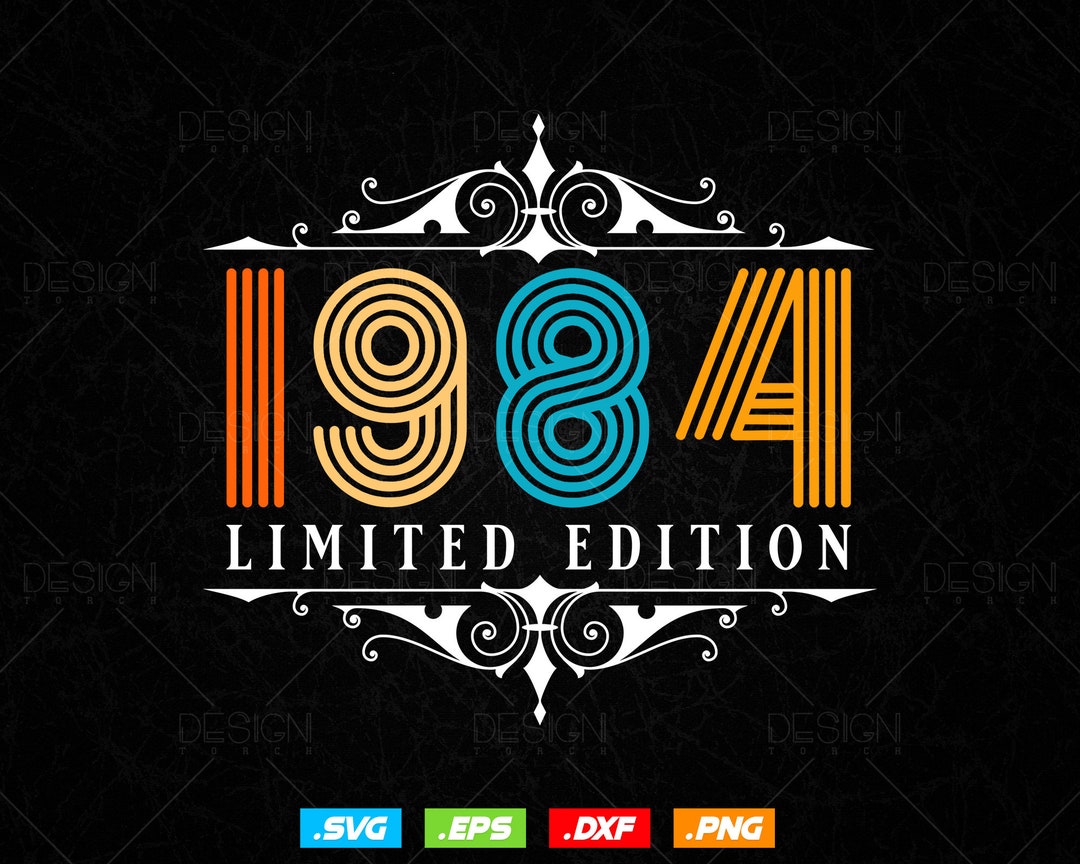 Vintage Limited Edition 1984 Birthday Svg Png, Retro Style 41th Happy ...