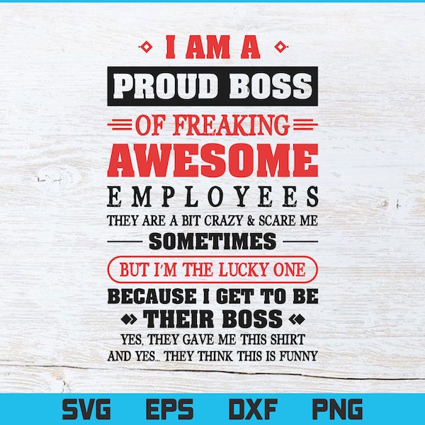 Proud Boss of Freaking Awesome Employees Svg - Etsy