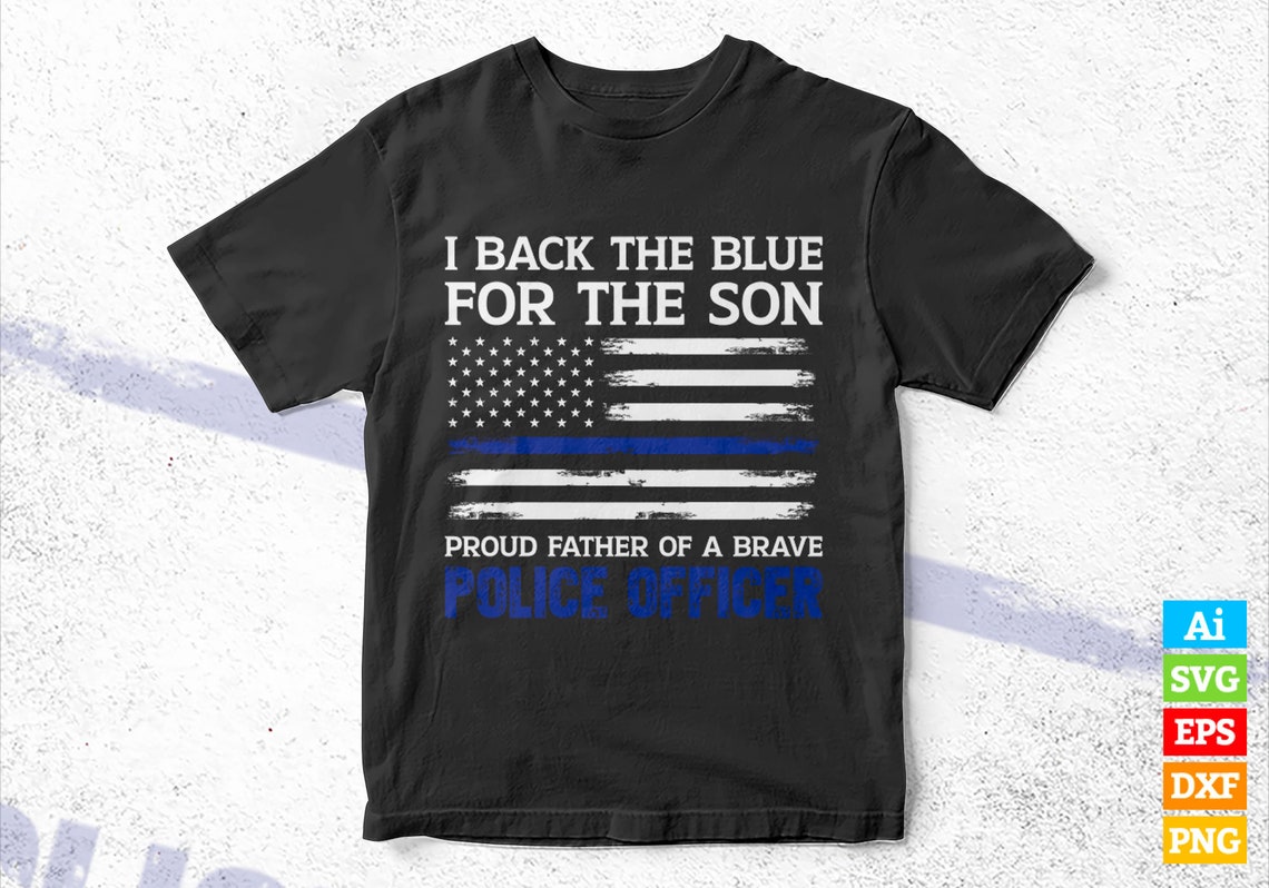 Thin Blue Line Proud Father of Police Officer Son Father's - Etsy