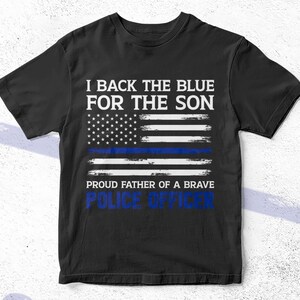 Thin Blue Line Proud Father of Police Officer Son Father's - Etsy