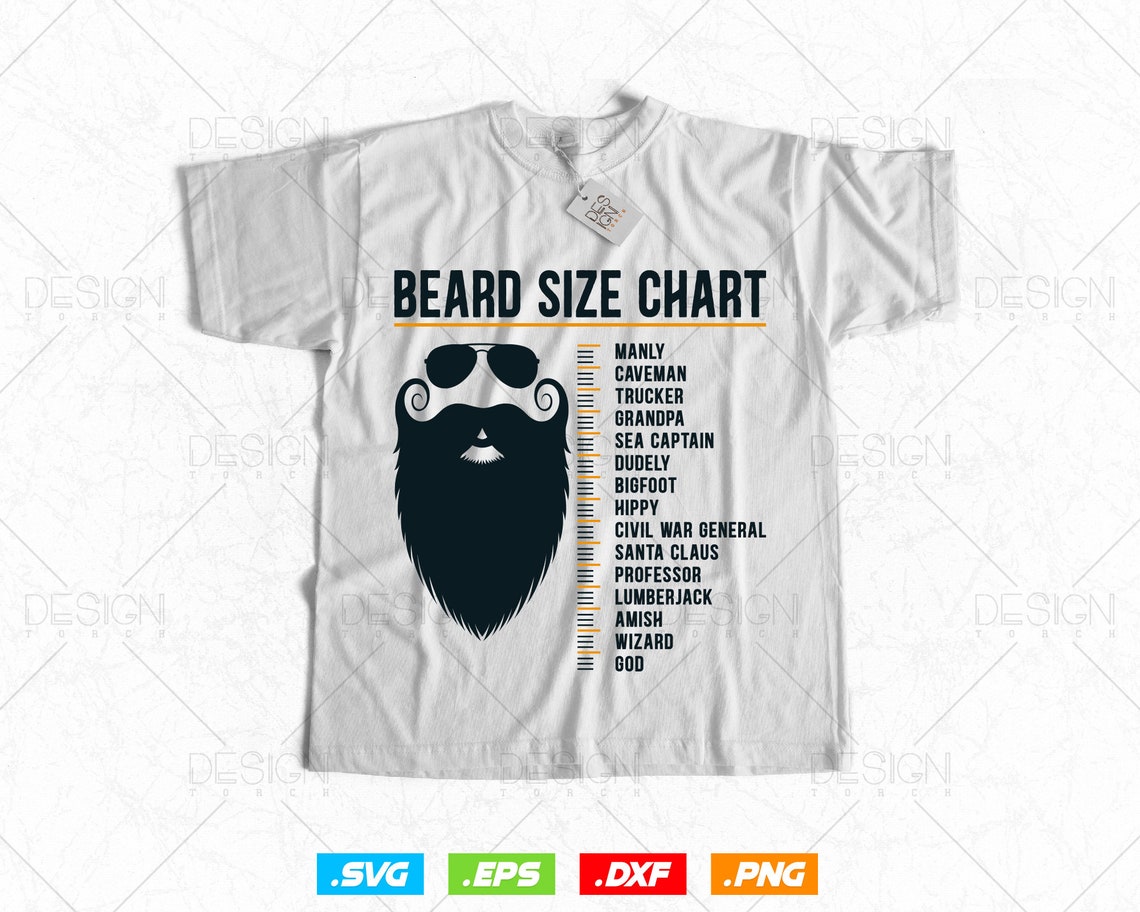 Funny Beard Measurement Chart Svg Png, Beard Length Growth Funny Scale ...