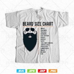 Funny Beard Measurement Chart Svg Png, Beard Length Growth Funny Scale ...