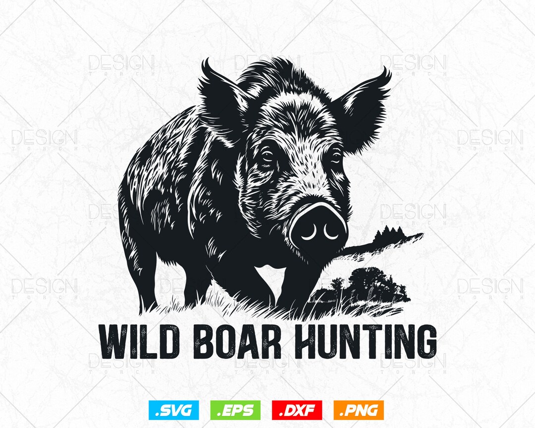Wild Boar Hunter Pig Hog Hunting Svg Png, Outdoors Wild Boar Pig ...