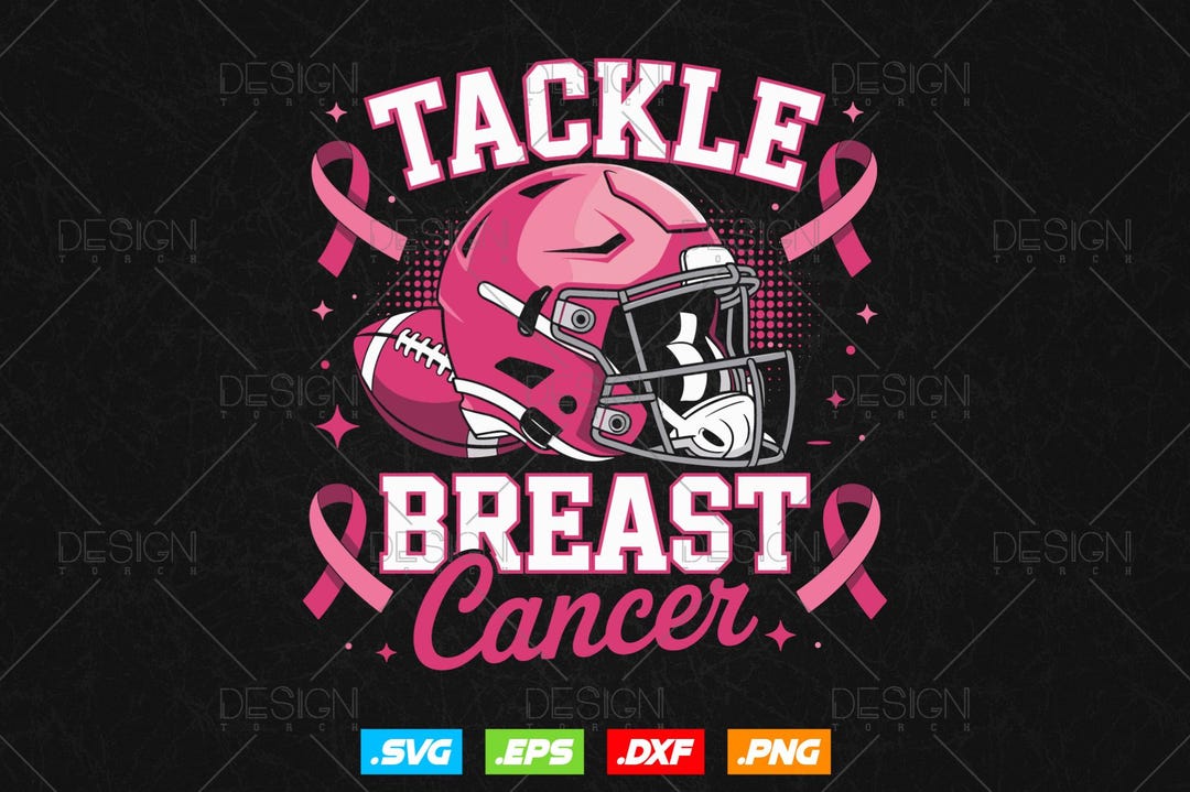 Tackle Breast Cancer Football Helmet Svg Png, Pink Out Tackle Breast ...