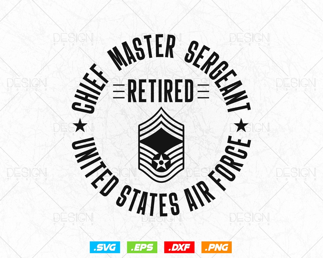 Chief Master Sergeant Retired Air Force Retirement Svg Png, USA Flag ...
