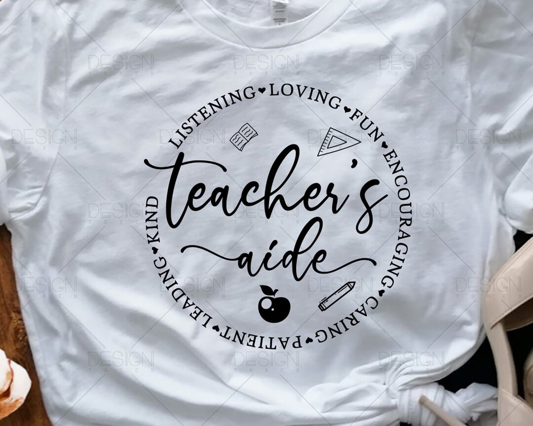 Teacher's Aide Svg Png Files for Teachers Day Gift, Teacher Shirts ...