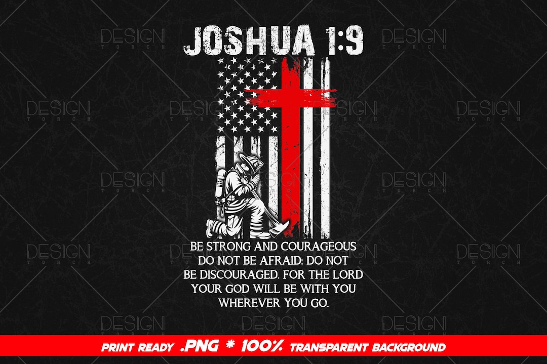 Thin Red Line Firefighter Cross Bible Verse PNG, Religious Christian ...