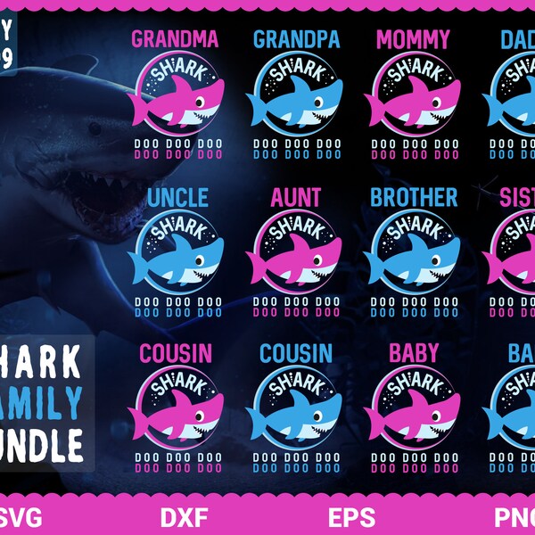 Shark Family Bundle - Etsy