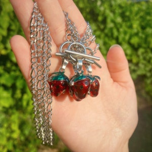Strawberry Stash Locket Necklace, 3D Strawberry Pendant, Secret ...