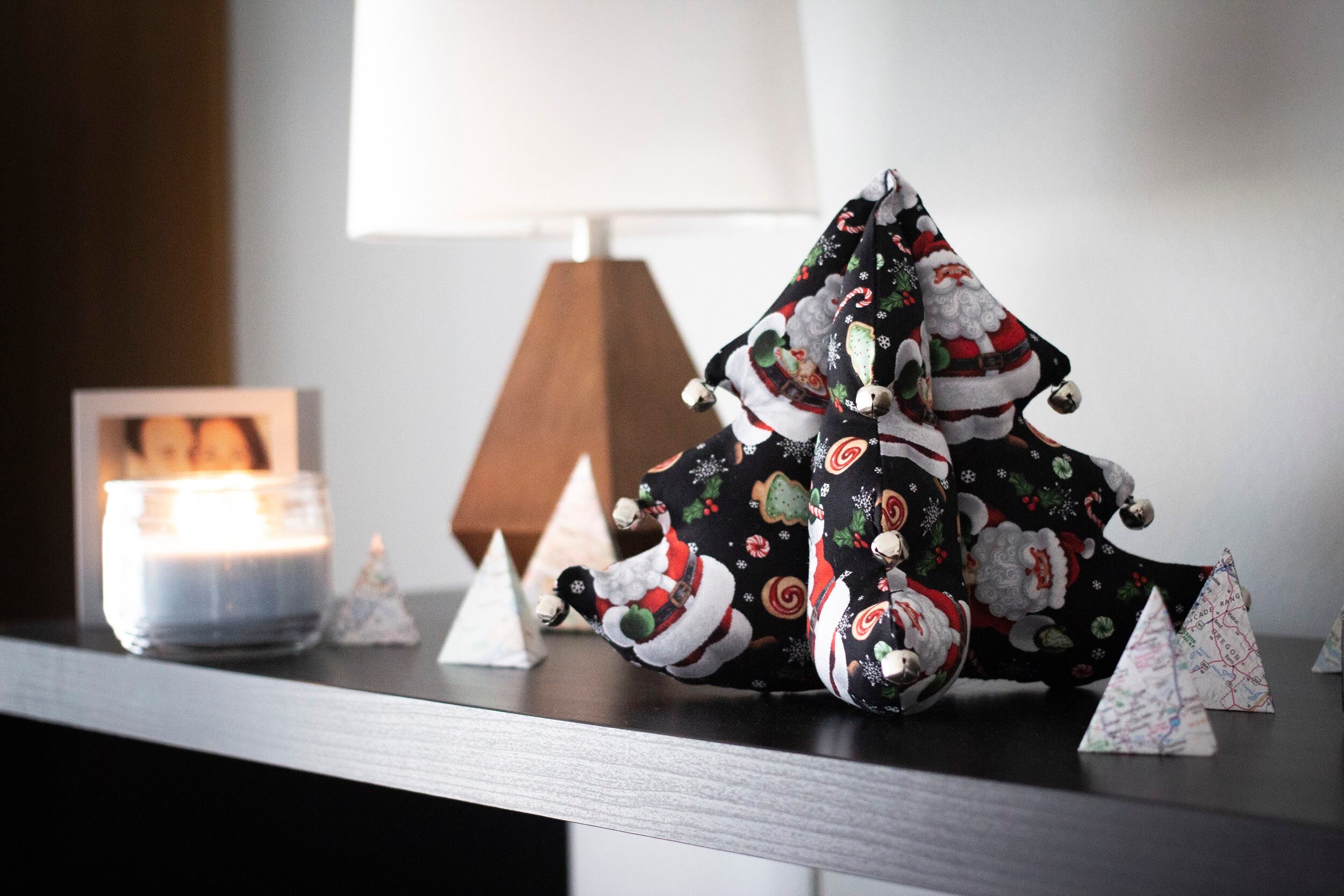 Stuffed Fabric Christmas Tree Santa Claus with Bells | Etsy