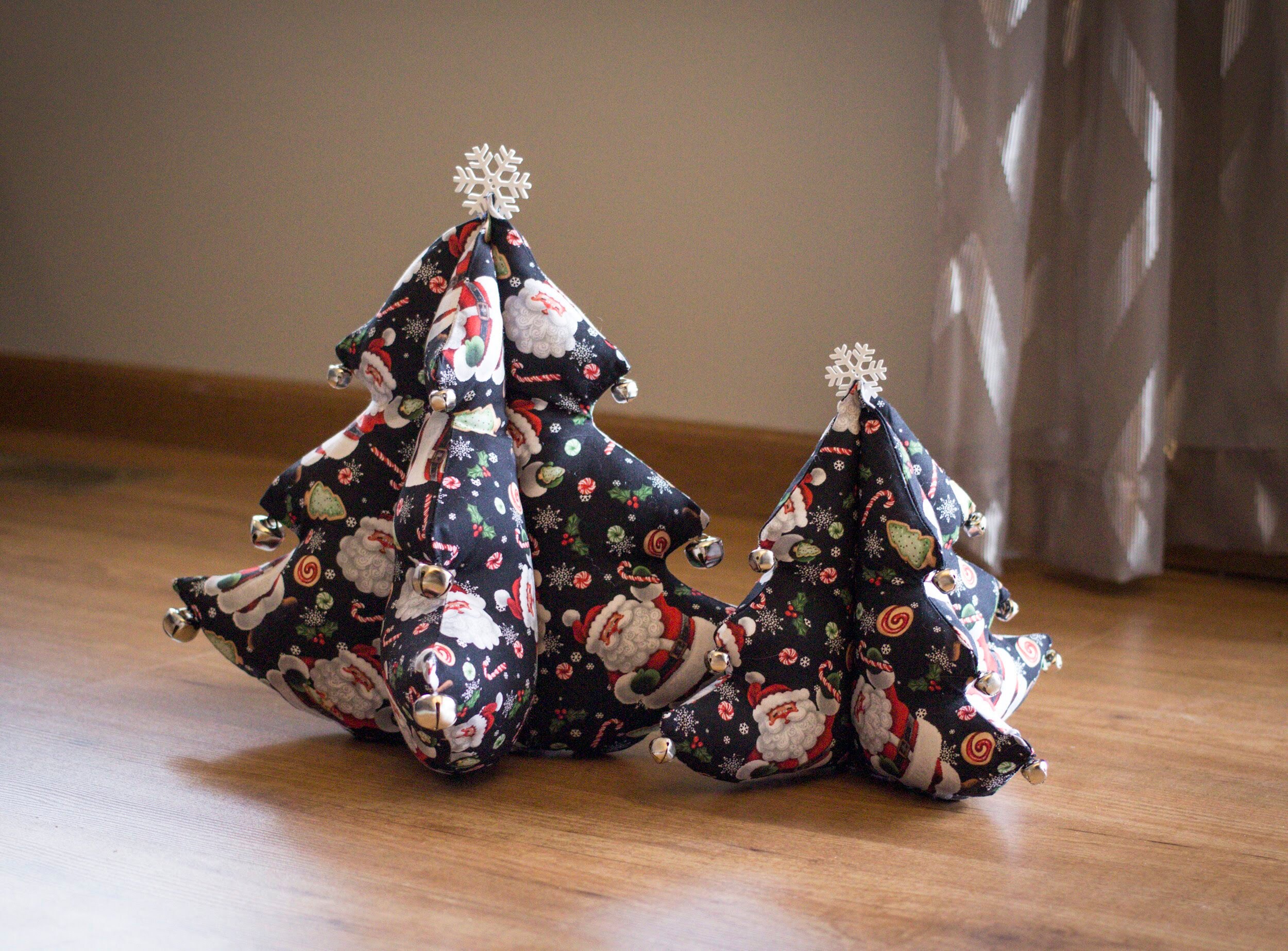 Stuffed Fabric Christmas Tree Santa Claus with Bells | Etsy