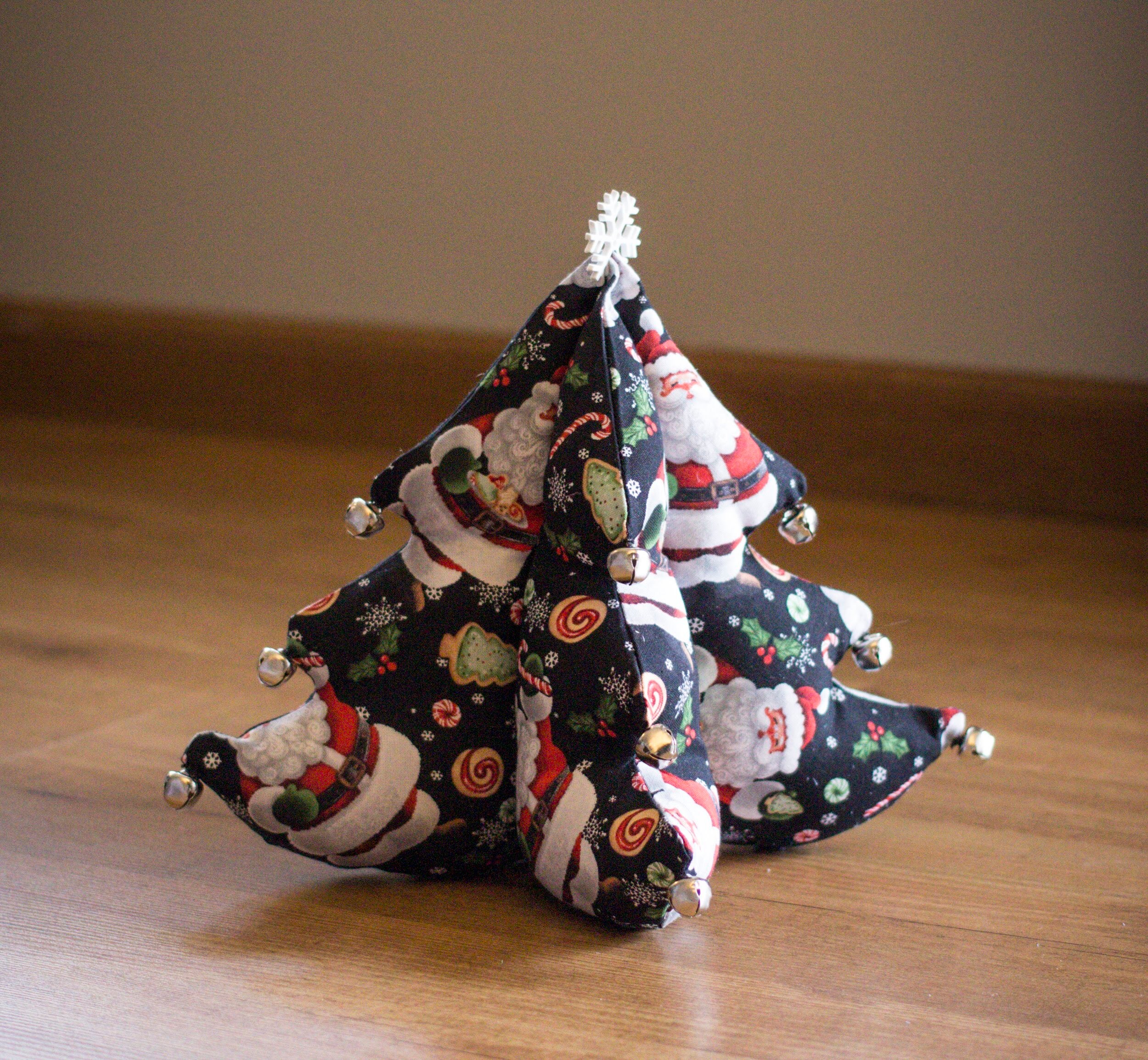 Stuffed Fabric Christmas Tree Santa Claus with Bells | Etsy