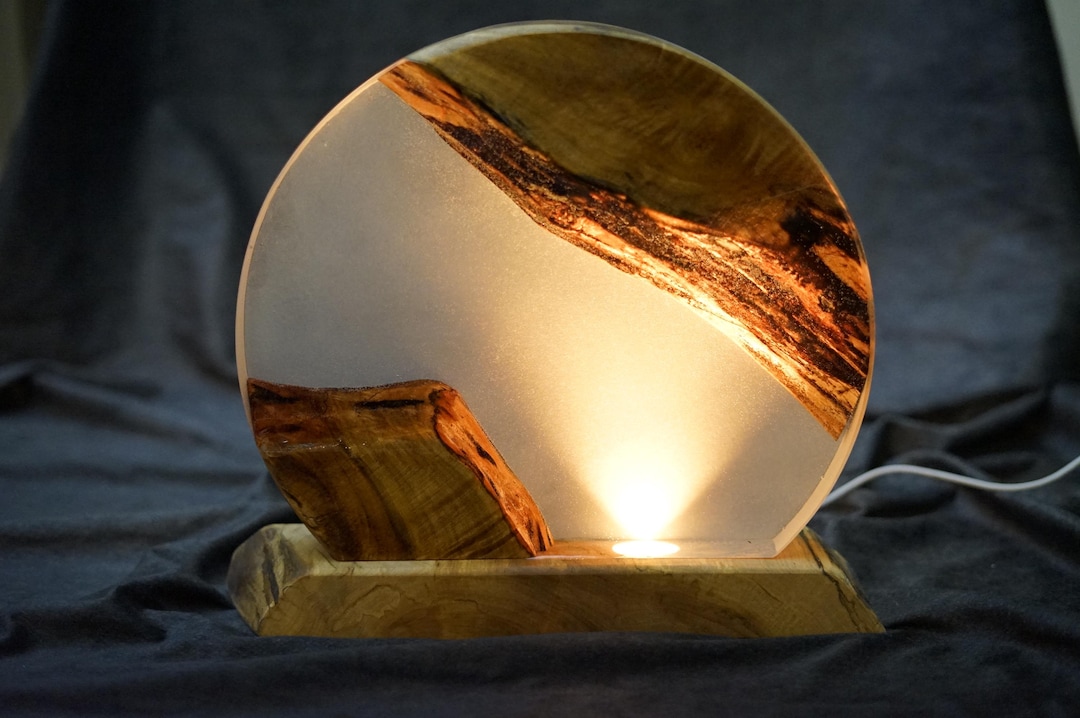 Large Epoxy Lamp With Spalted Maple, Multi-color - Etsy