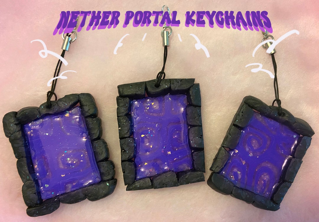 Minecraft Nether Portal Keychains - Etsy