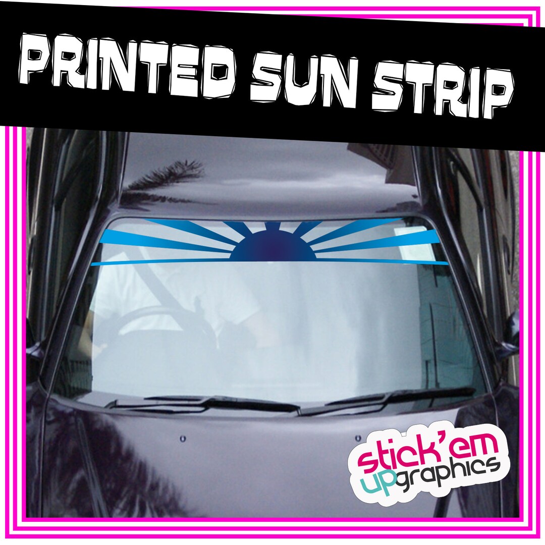 Blue Rising Sun Cut Out Vinyl Sun Strip Banner 8” - Etsy