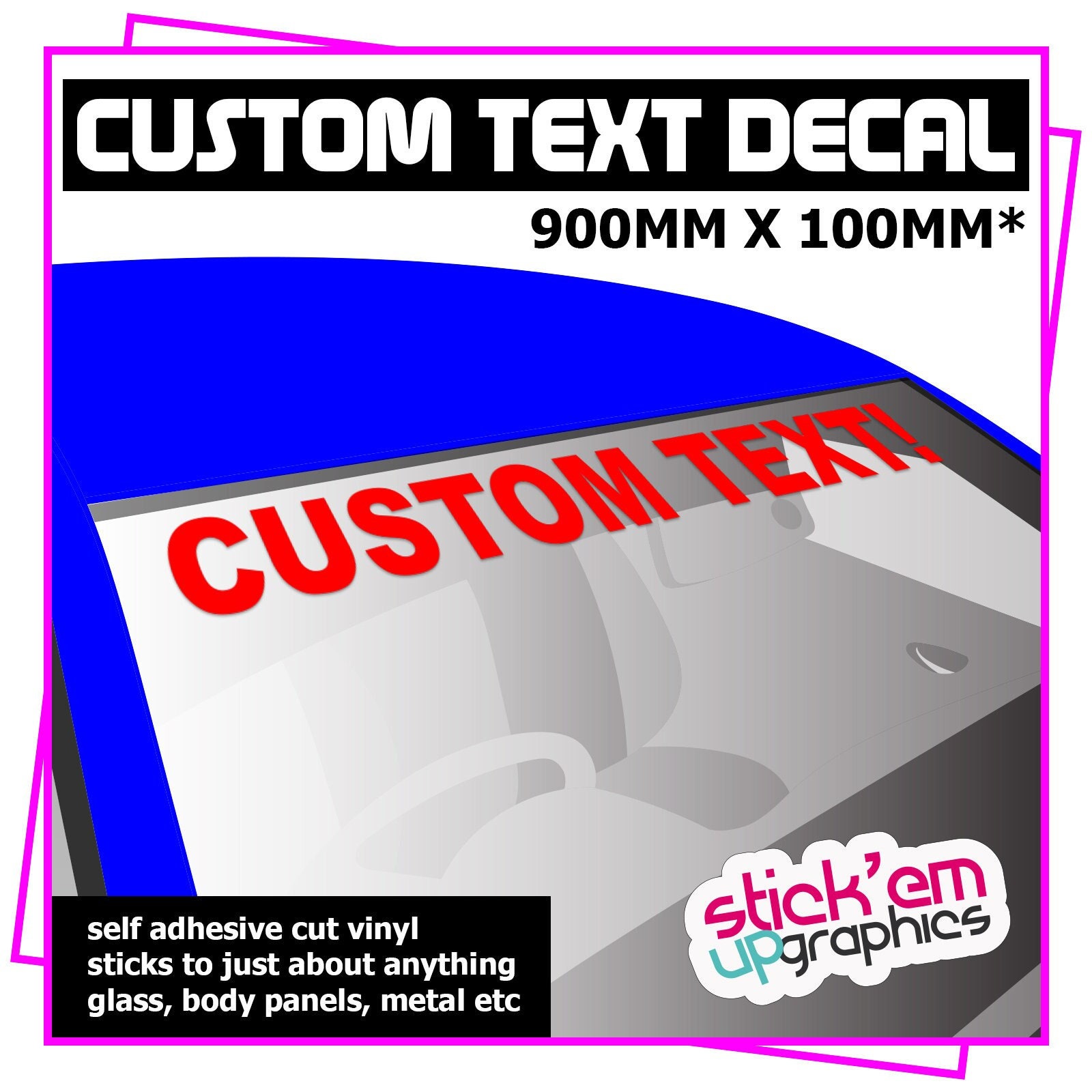 CUSTOM TEXT Decal 900mm X 100mm - Etsy