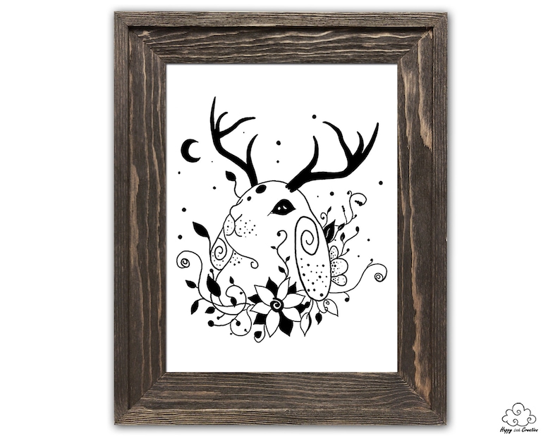 Irish Rabbit Illustration Jackalope Art Irish - Etsy