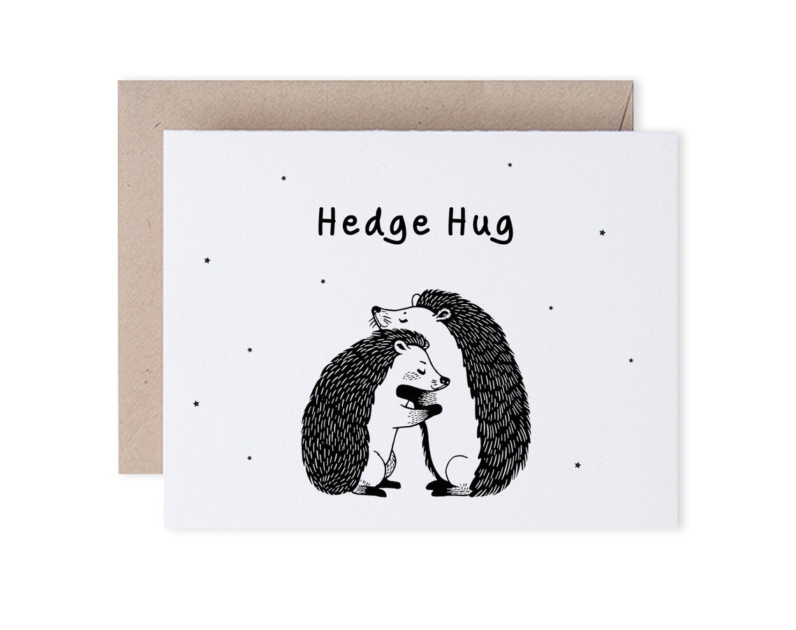 I Miss You Card Hedge Hug Card Get Well Soon Card Send Love - Etsy
