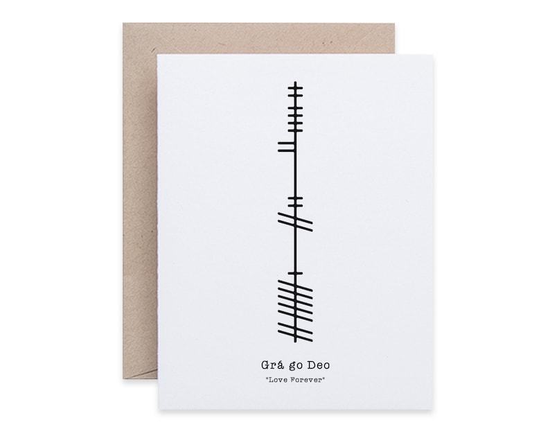 Irish Ogham Greeting Card - Romantic Valentine Card - Handcrafted ...