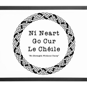 No Strength Without Unity Irish Print, Irish Anniversary Irish Wedding ...